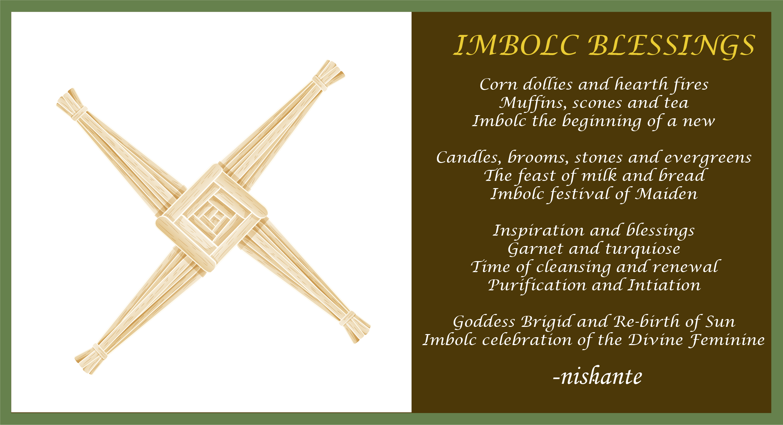 Imbolc Blessings- Wheel of the year- Nisha Designs