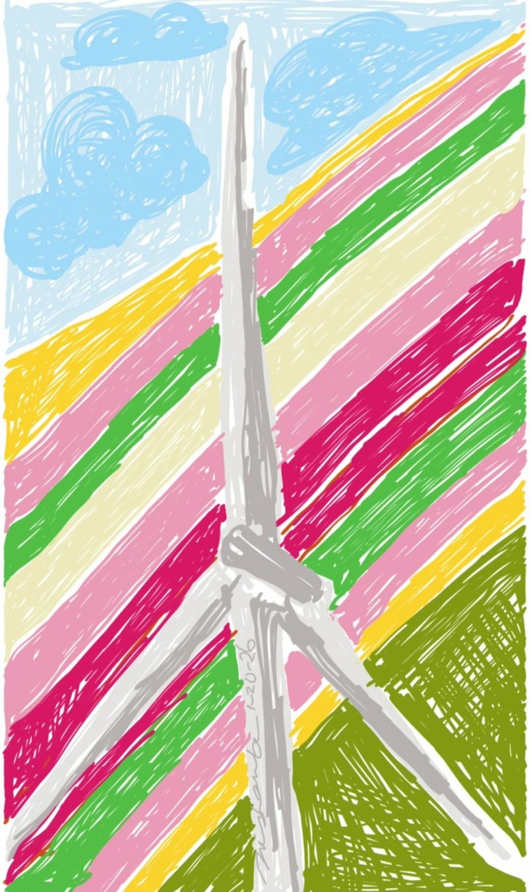 Wind Turbine Fields Art- Touch of Magick- Sustainability – Nisha Designs